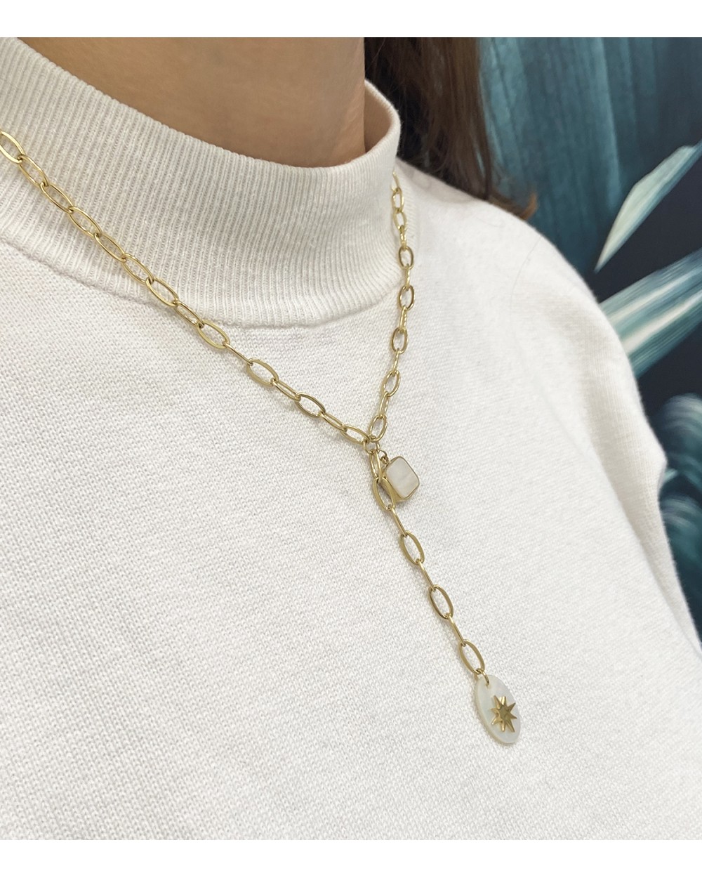 Collier Athéna - Acier inoxydable - Mother of Pearl - Paloma Bijoux